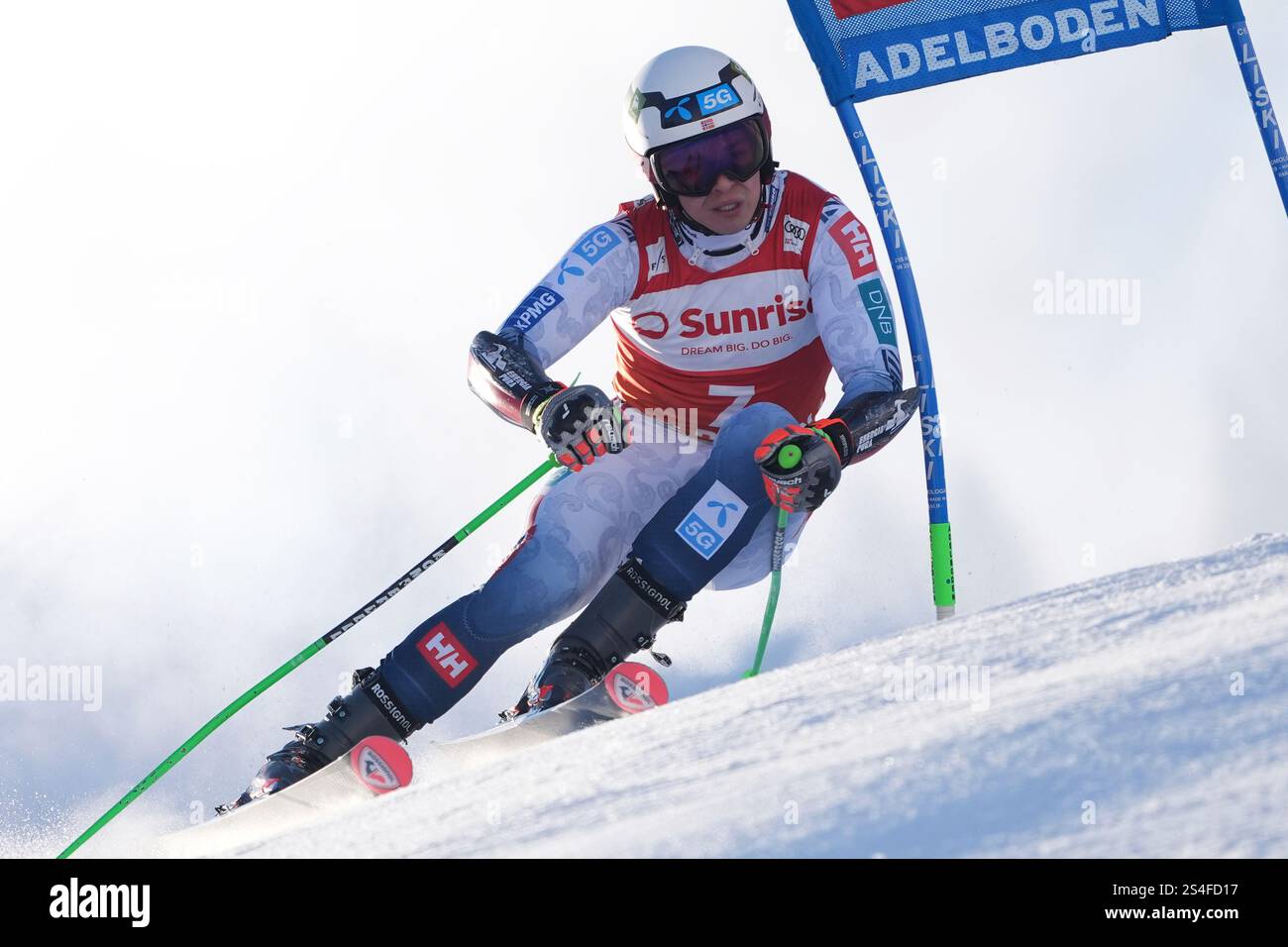 Norway's Alexander Steen Olsen speeds down the course during an alpine ...