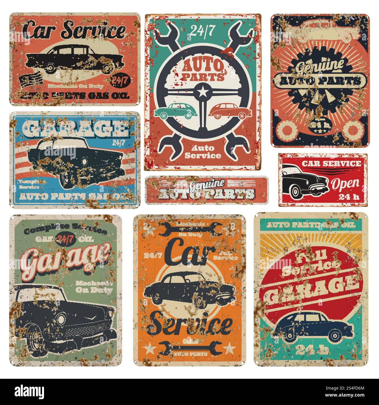 Vintage garage signs hi-res stock photography and images - Alamy