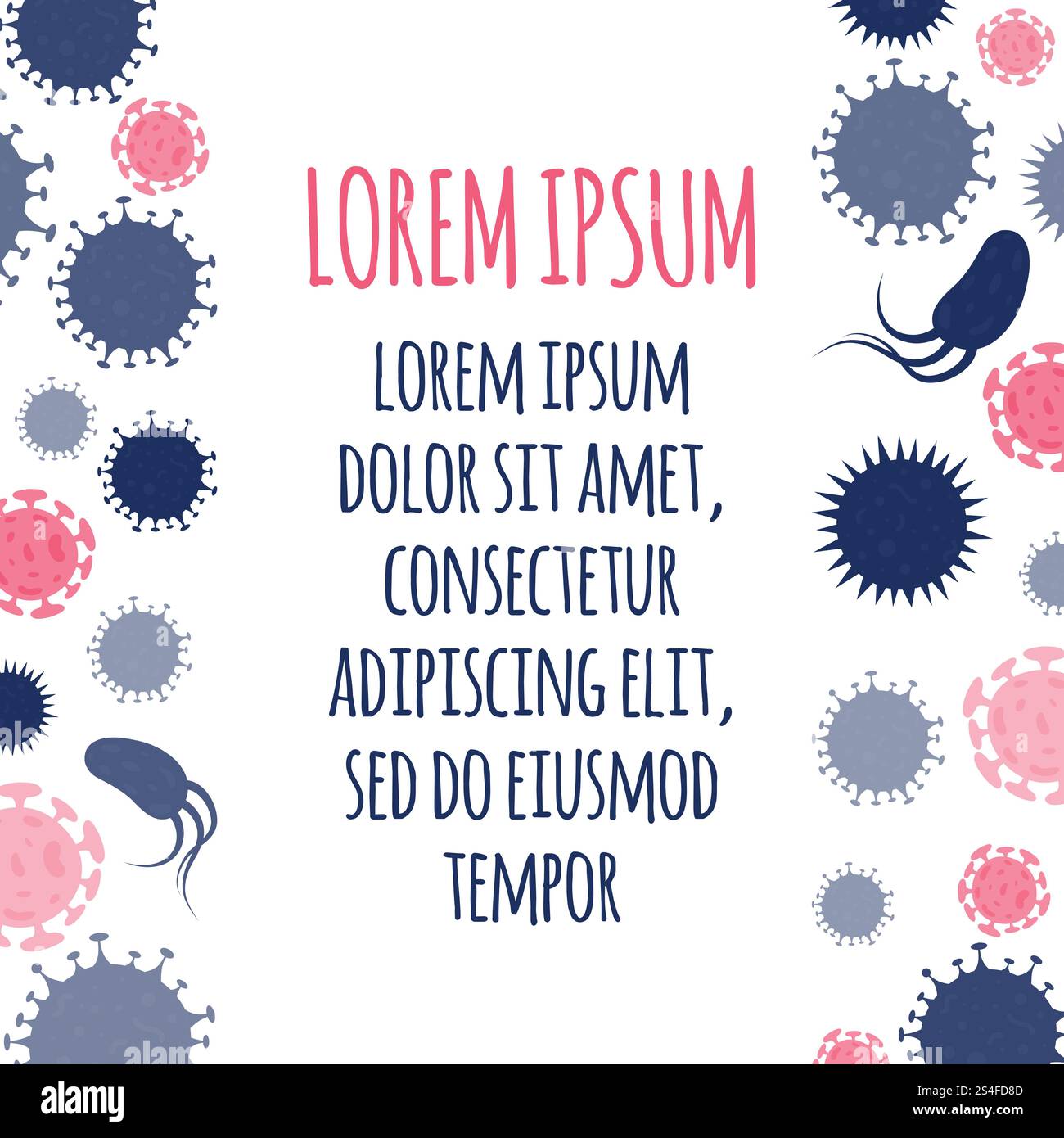 Microbes and bacterias poster design banner template. Vector ...