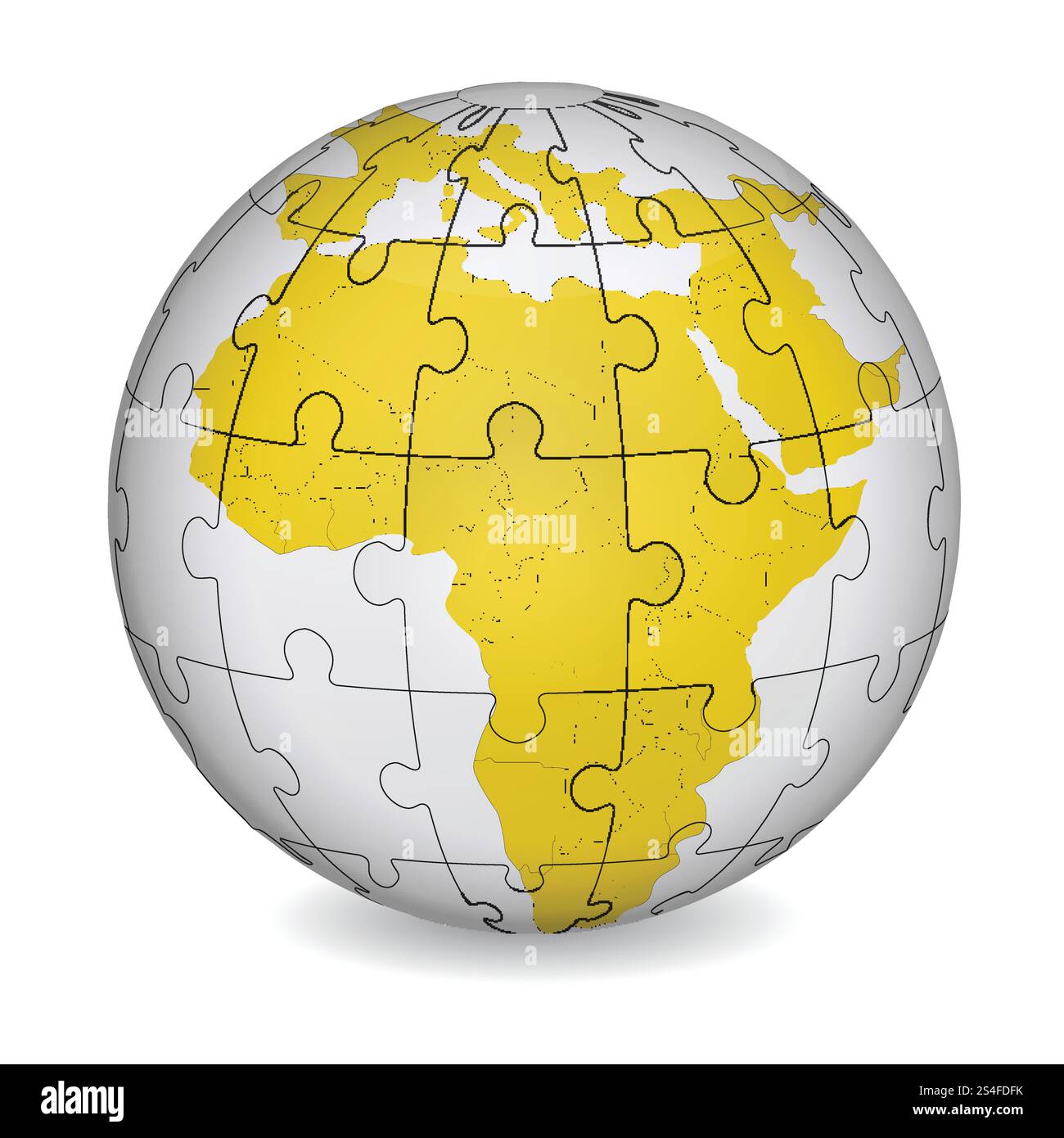 Cartographic puzzle of Africa. Infographics, cartography, business ...