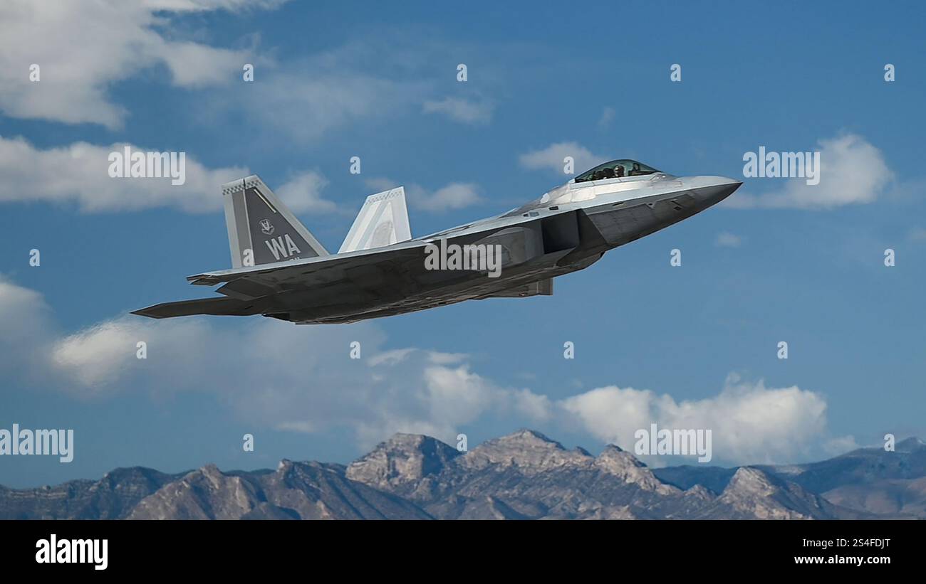 An F-22 Raptor assigned to the 433rd Weapons Squadron, U.S. Air Force ...