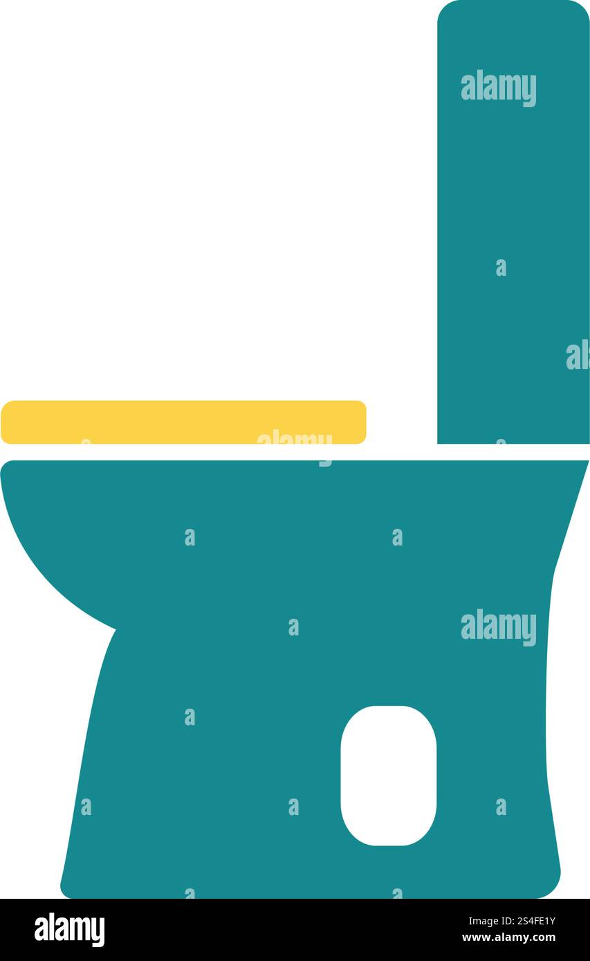 Toilet bowl icon. Flat color design. Vector illustration Stock Vector ...