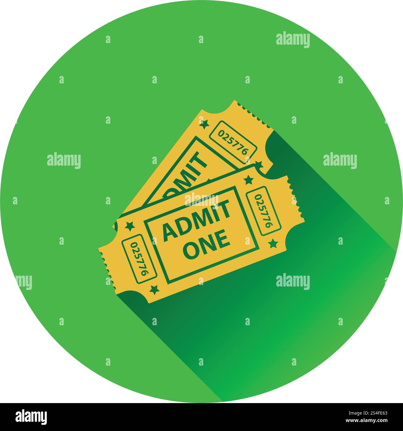 Cinema tickets icon on gray background, round shadow. Vector ...