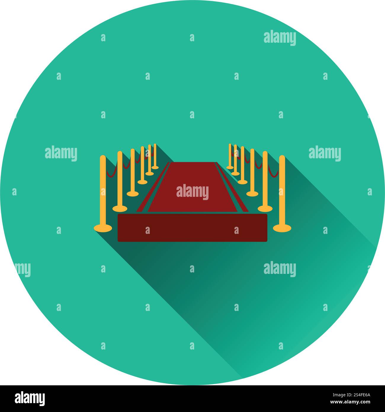 Red carpet icon on gray background, round shadow. Vector illustration Stock Vector Image & Art ...