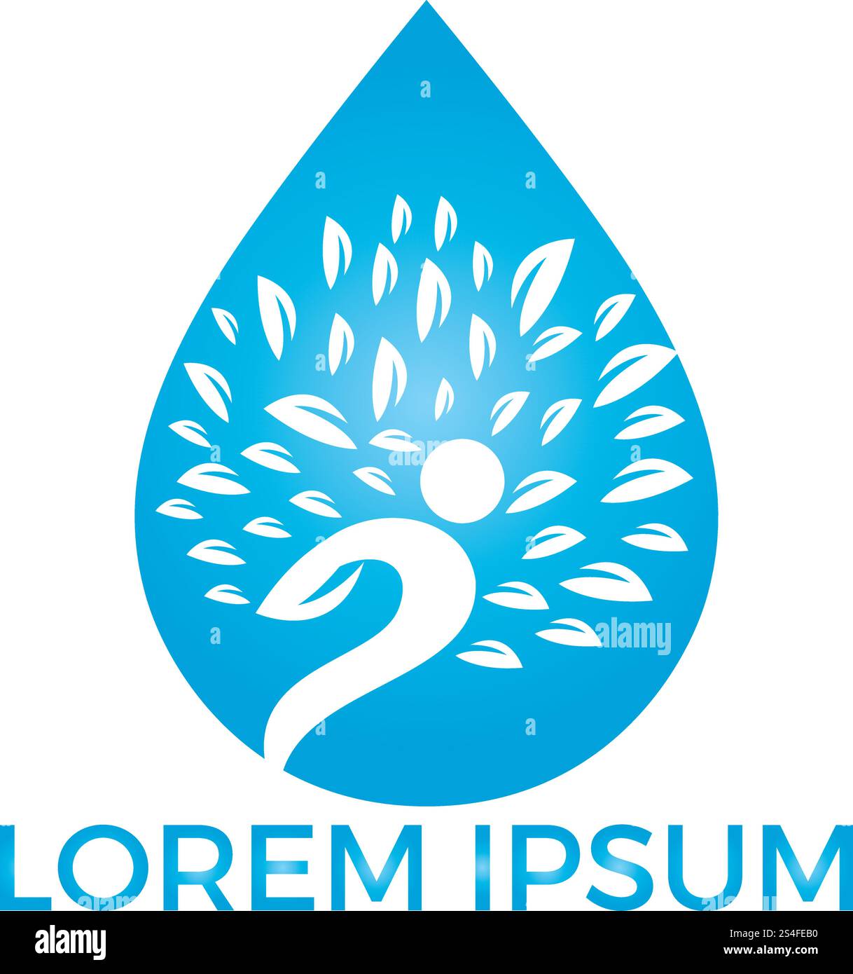 Water drop with human tree icon vector logo design. Nature plant water ...
