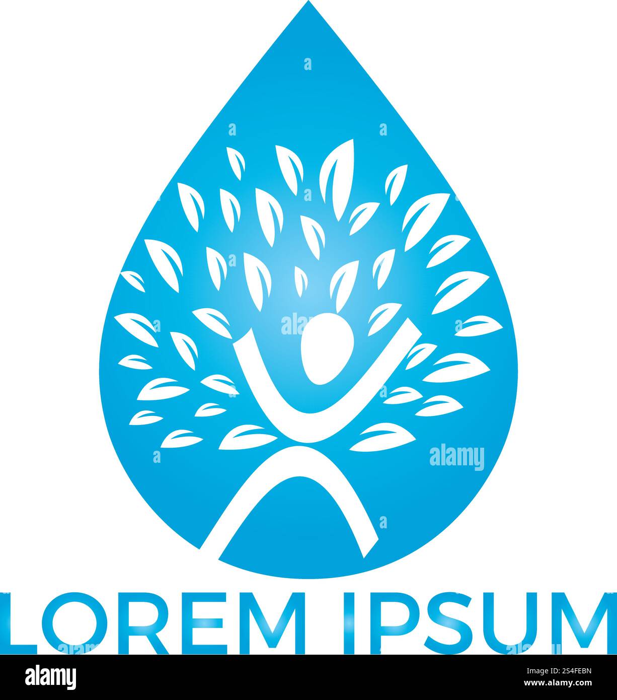 Water drop with human tree icon vector logo design. Nature plant water ...