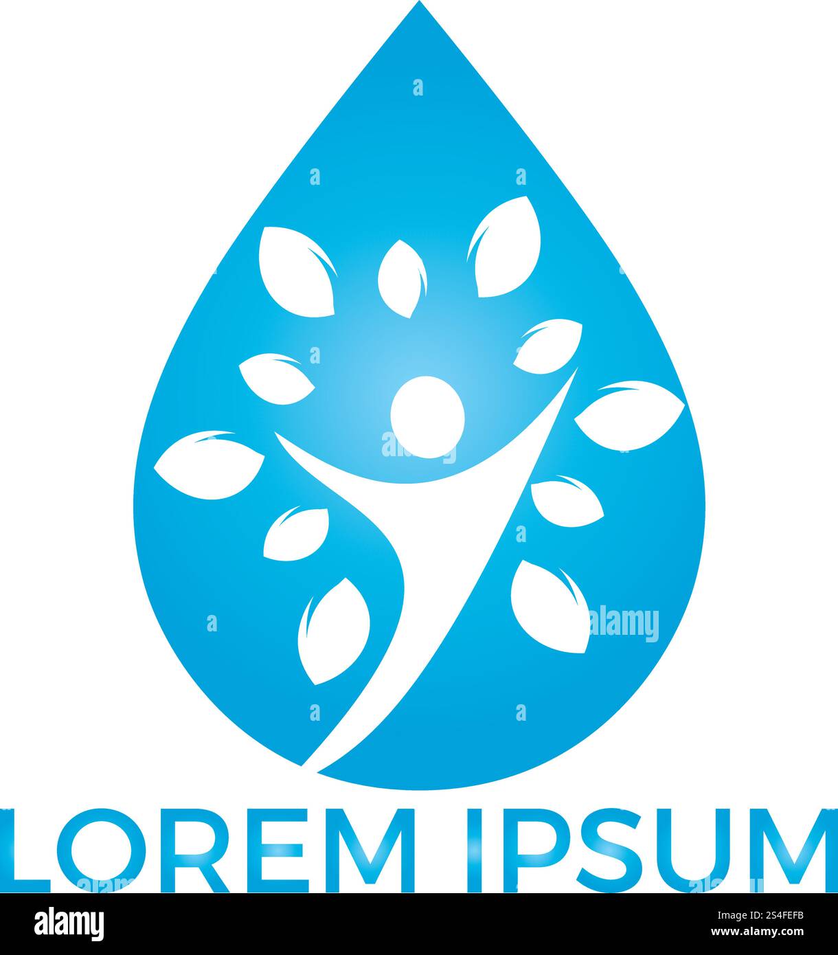 Water drop with human tree icon vector logo design. Nature plant water ...