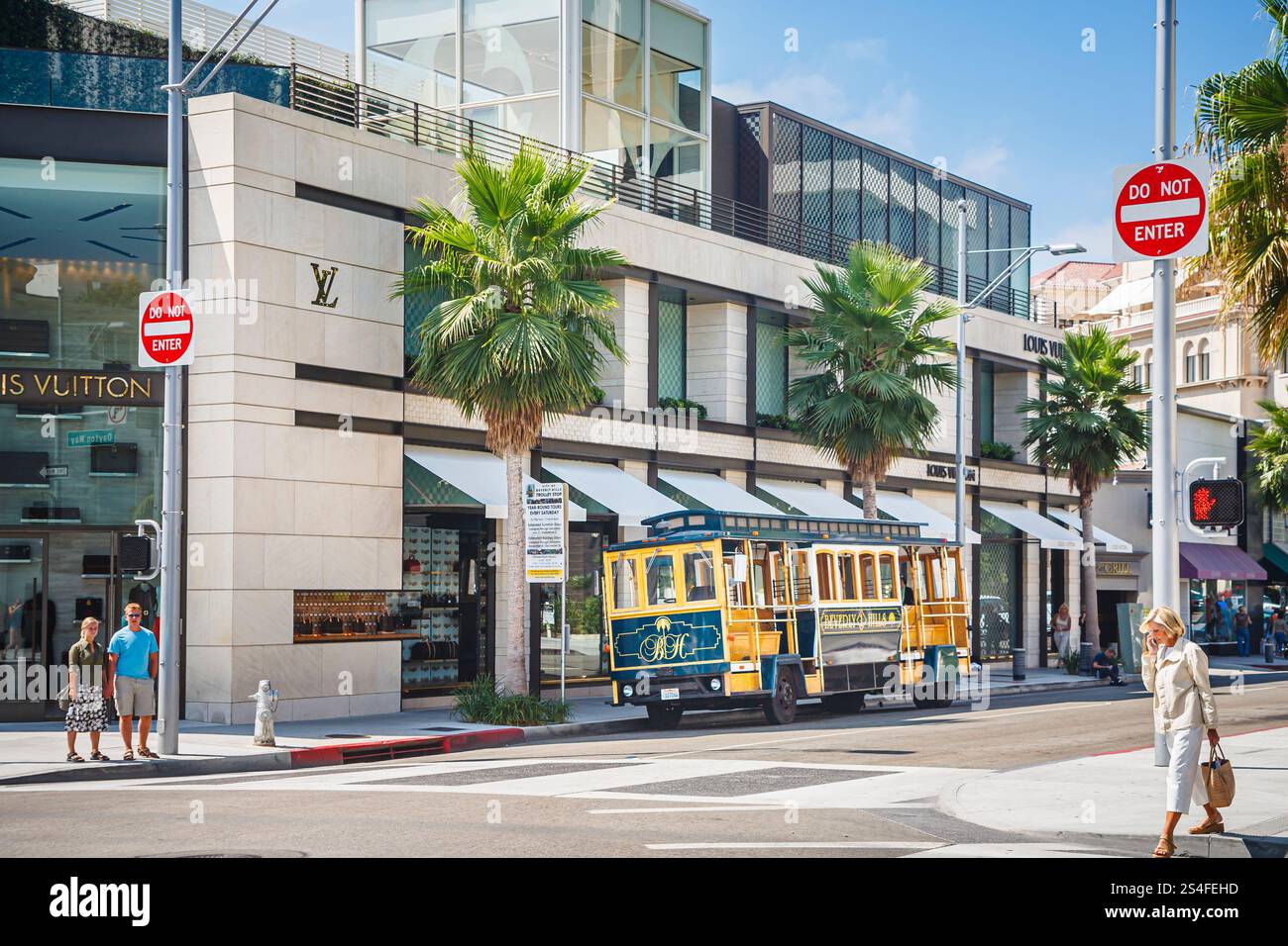 Sightseeing tram bus in the style of an old-fashioned streetcar at the ...