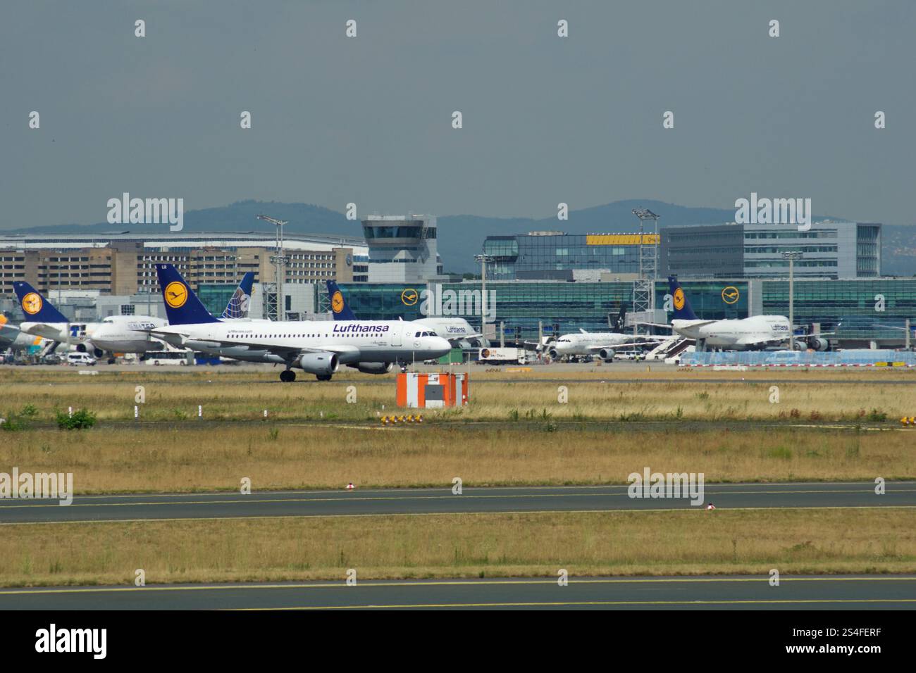 Frankfurt, Germany, July 9, 2017: Airport Apron with Terminal and Tower ...