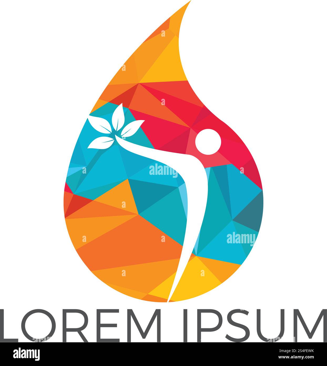 Water drop with human tree icon vector logo design Stock Vector Image ...