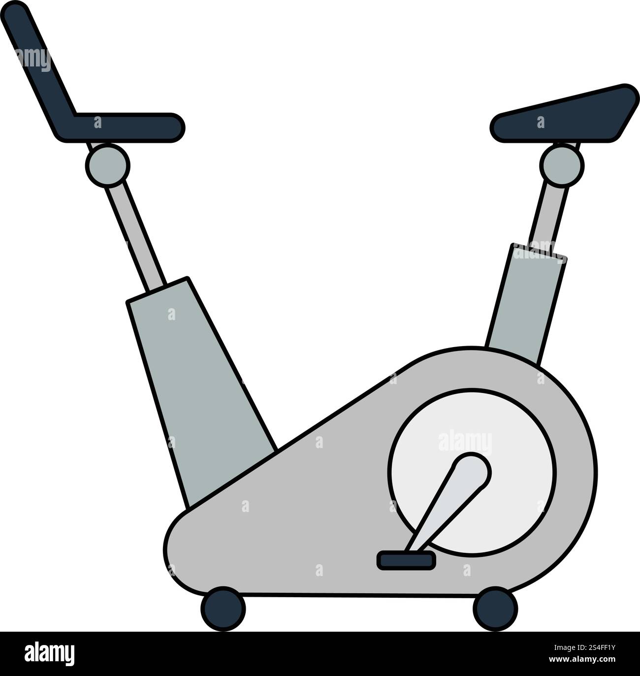 Flat design icon of Exercise bicycle in ui colors. Vector illustration ...