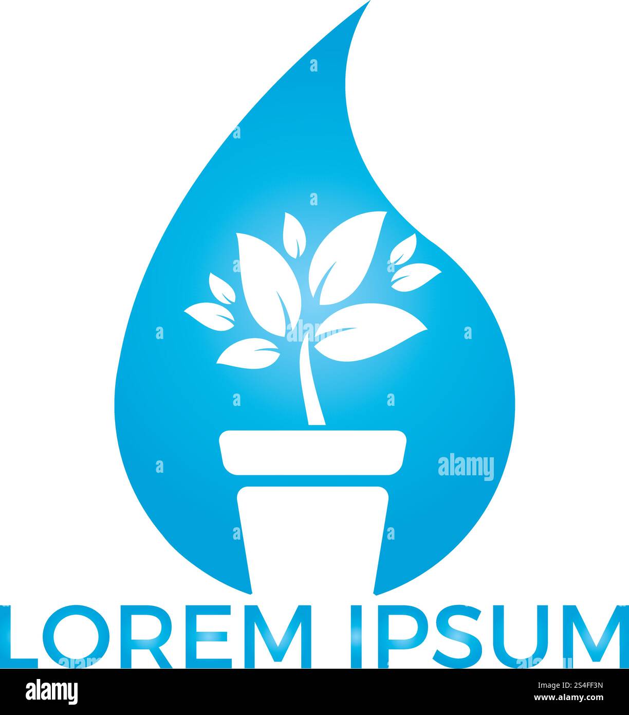 Water drop and Flower pot logo. Plant growth vector logo design Stock ...