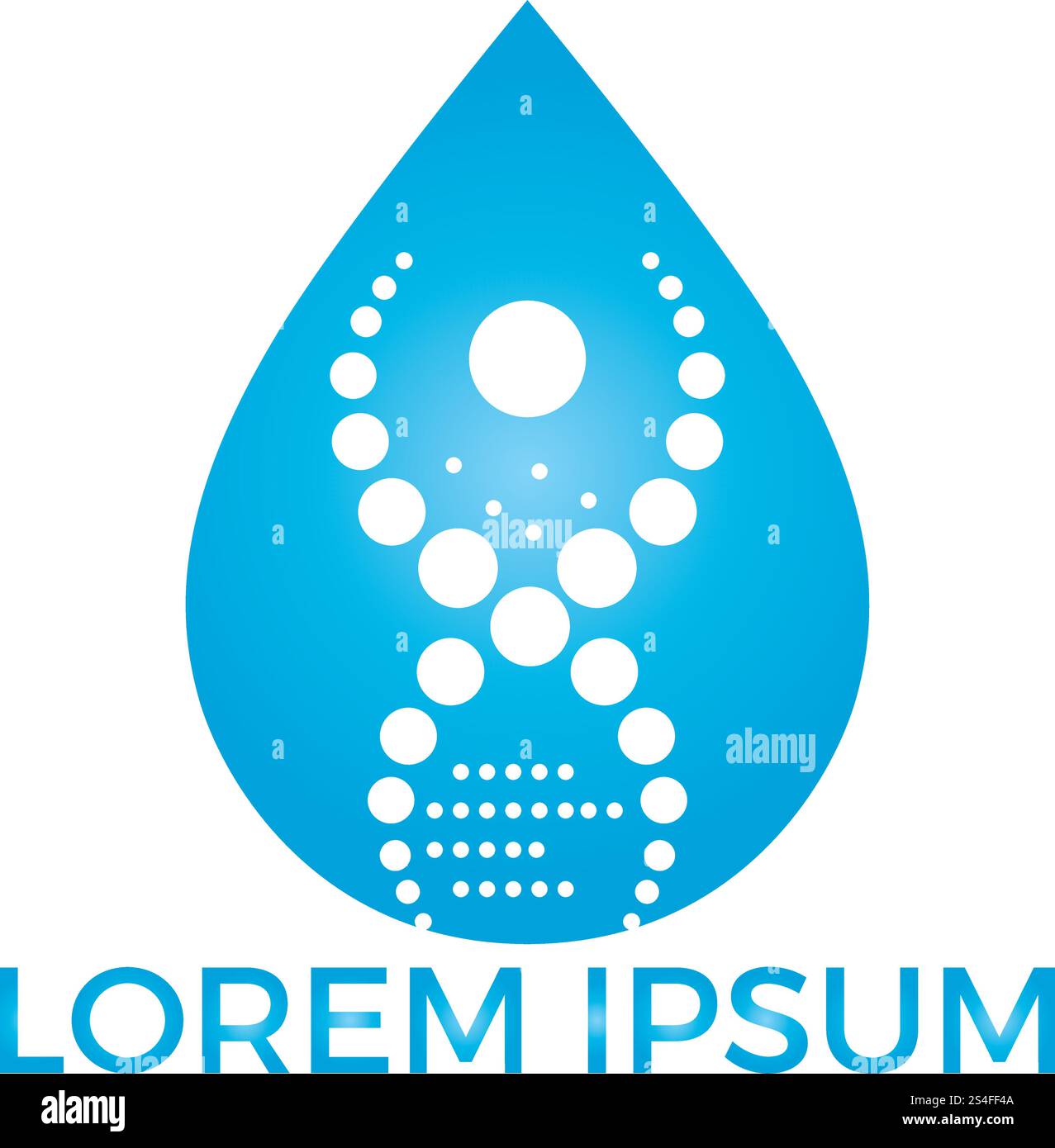 Water drop and human DNA molecules logo design. Abstract Human DNA ...