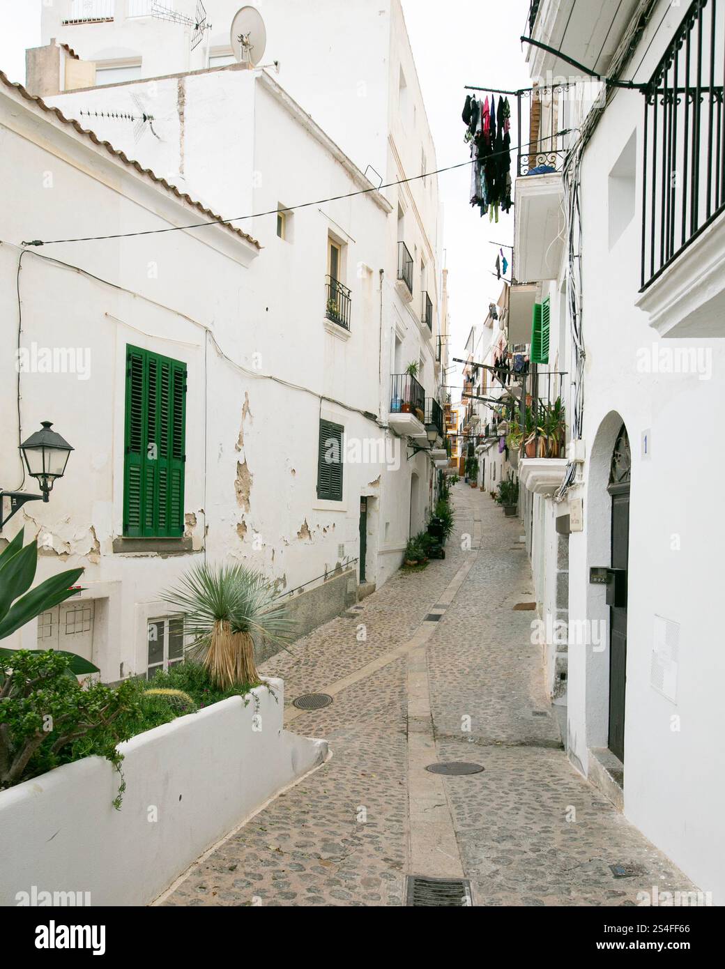 Streets and views of the ancient walled citadel of Dalt Vila, a UNESCO ...