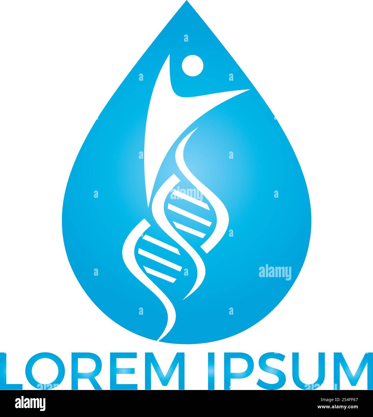 Water drop and human DNA molecules logo design. Abstract Human DNA ...