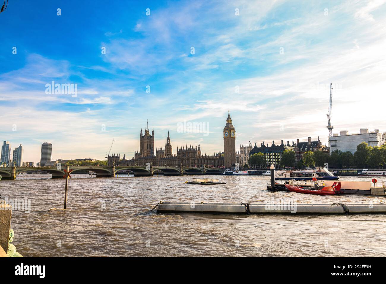 A panoramic view of Westminster Bridge, Big Ben, and the Palace of ...