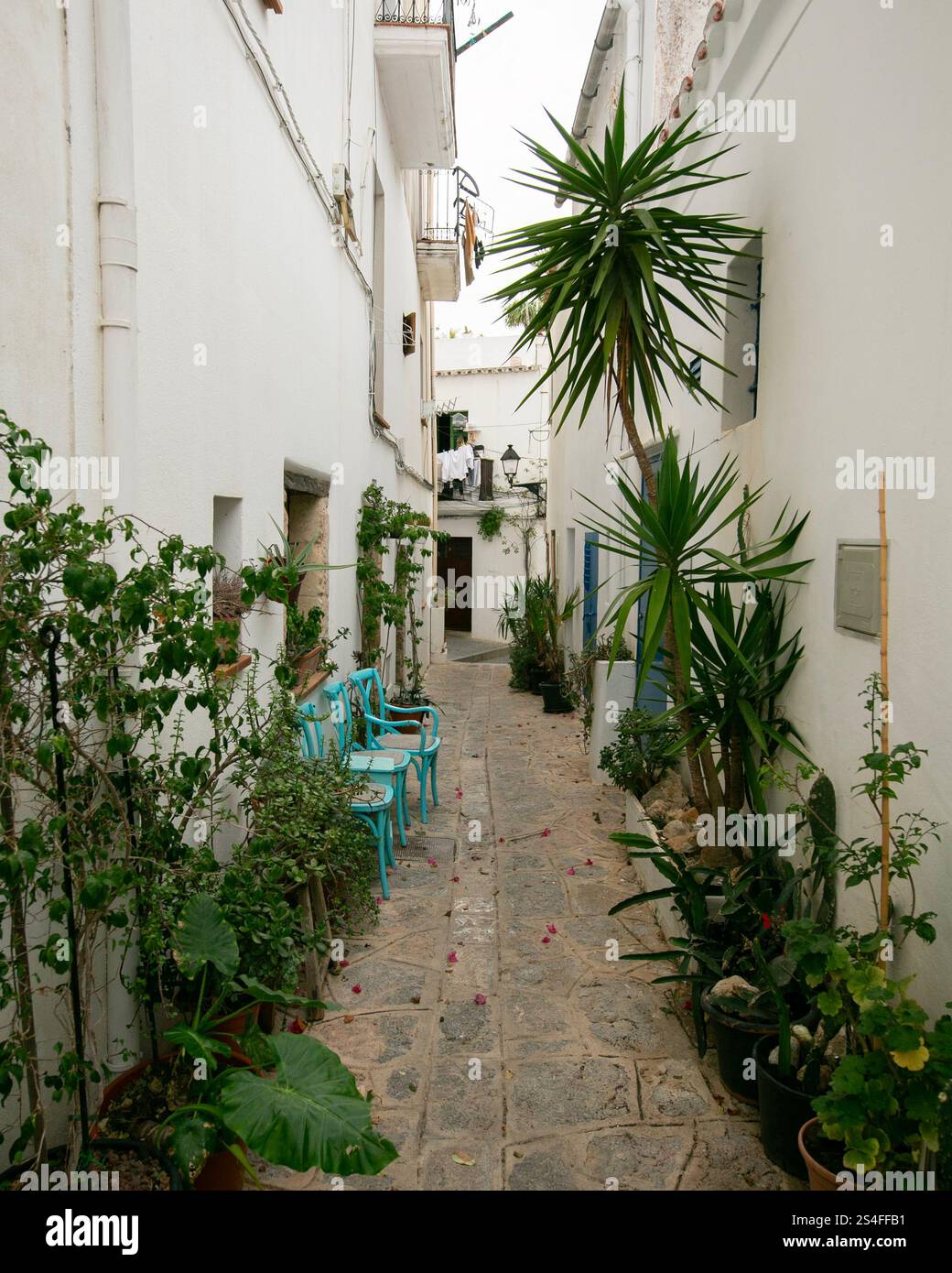 Streets and views of the ancient walled citadel of Dalt Vila, a UNESCO ...