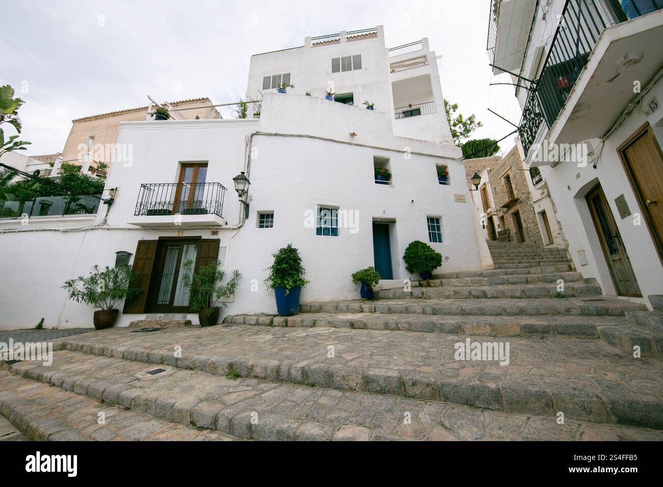 Streets and views of the ancient walled citadel of Dalt Vila, a UNESCO ...