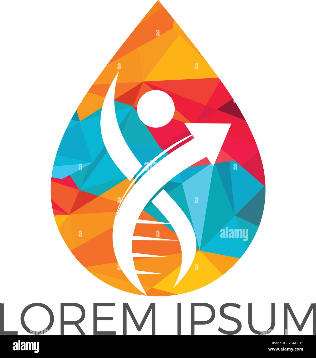 Water drop and human DNA molecules logo design. Abstract Human DNA ...