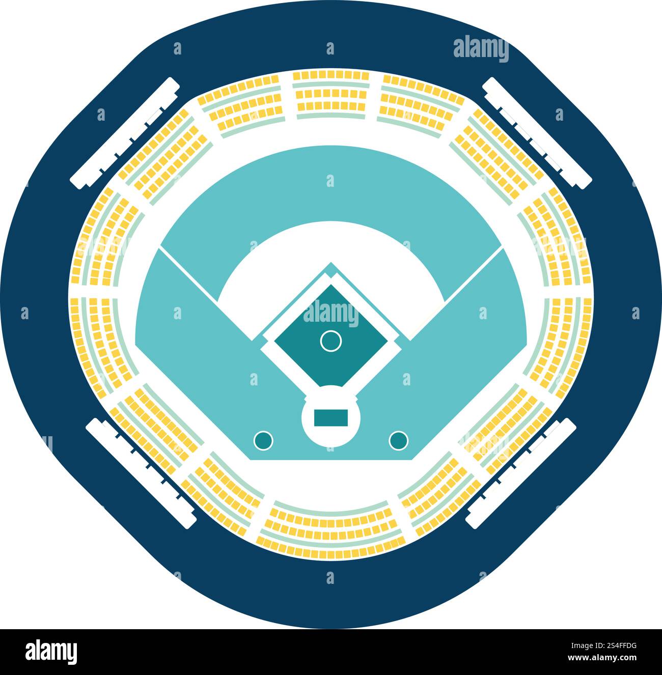 Baseball stadium icon. Flat color design. Vector illustration Stock ...