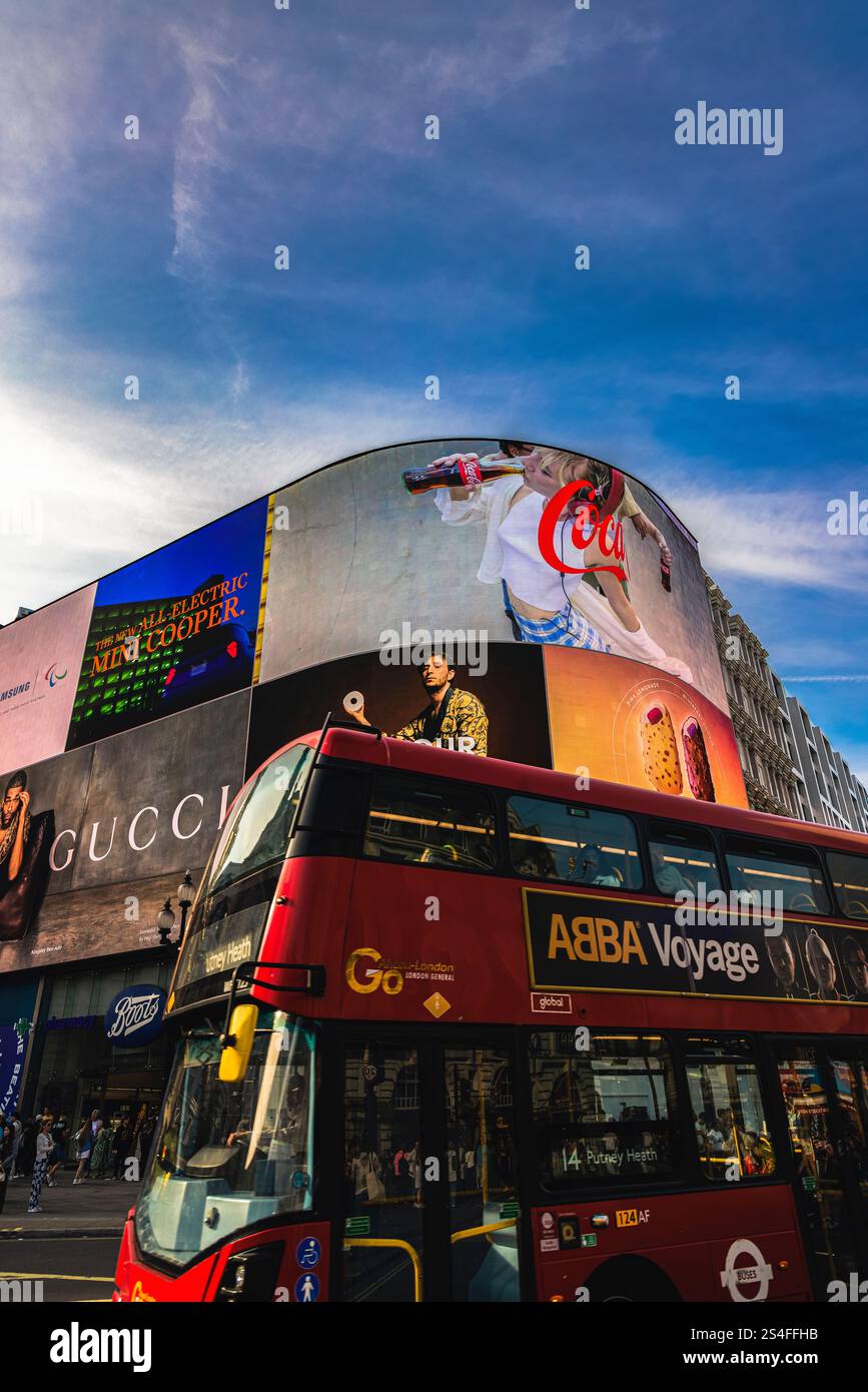 A vibrant scene from Trafalgar Square in London, featuring iconic ...