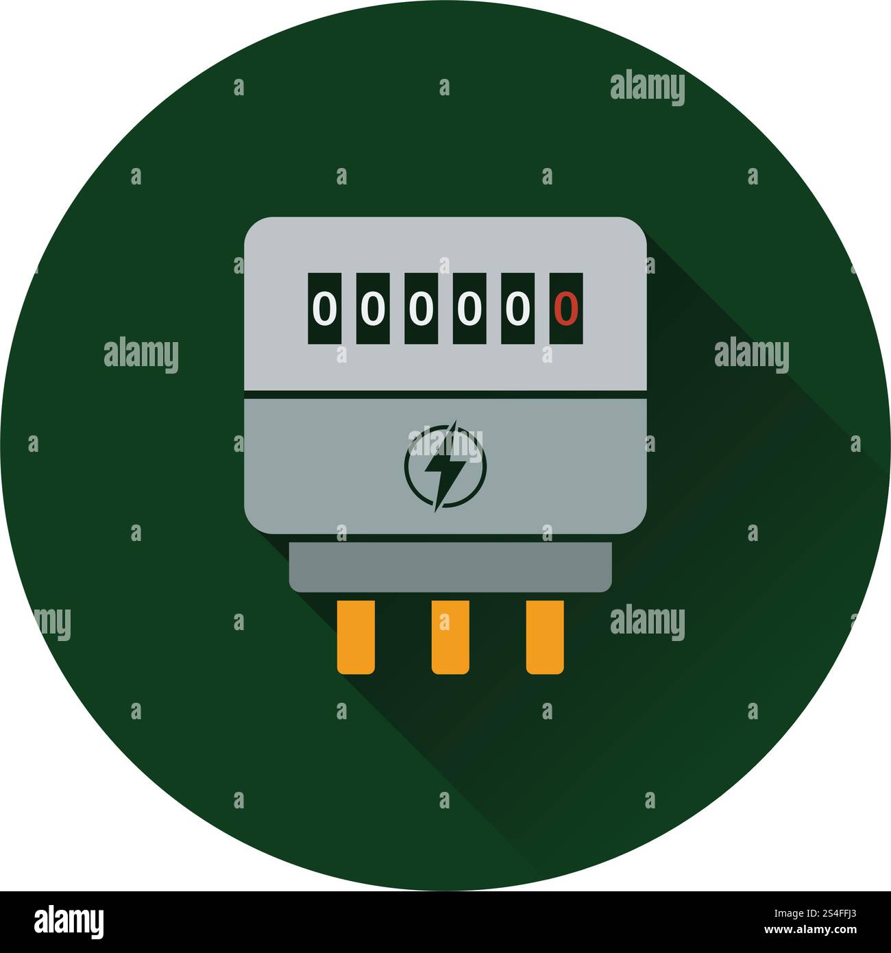 Electric meter icon. Flat color design. Vector illustration Stock Vector Image & Art - Alamy