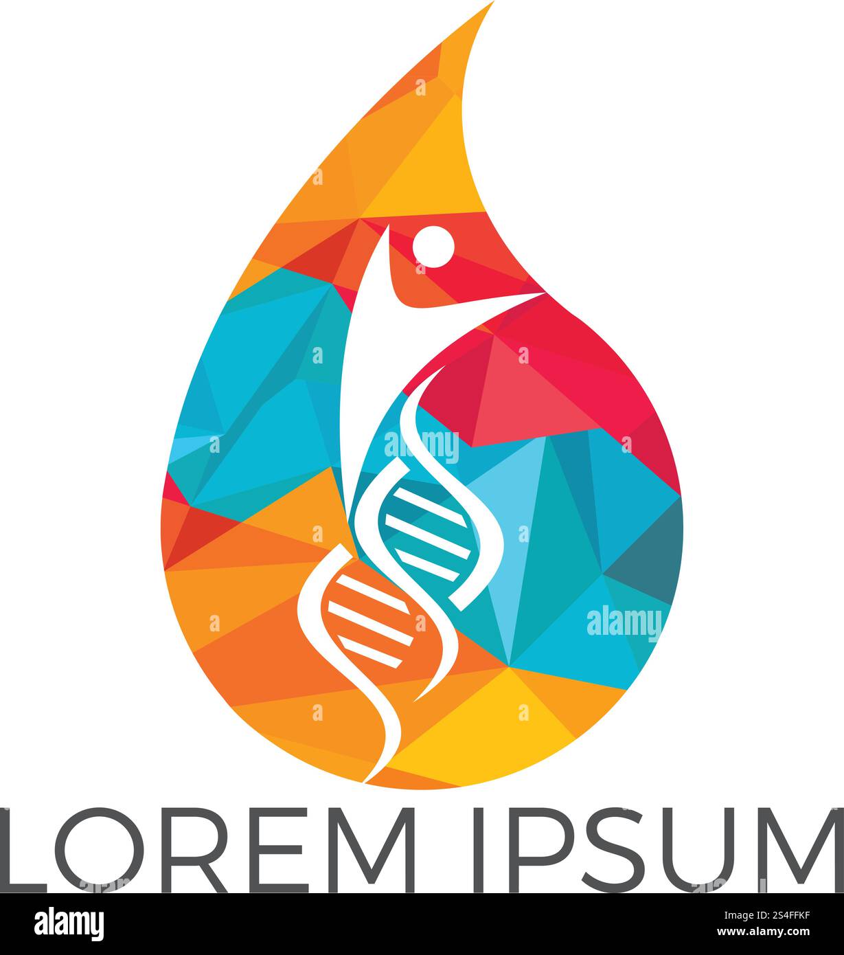 Water drop and human DNA molecules logo design. Abstract Human DNA ...