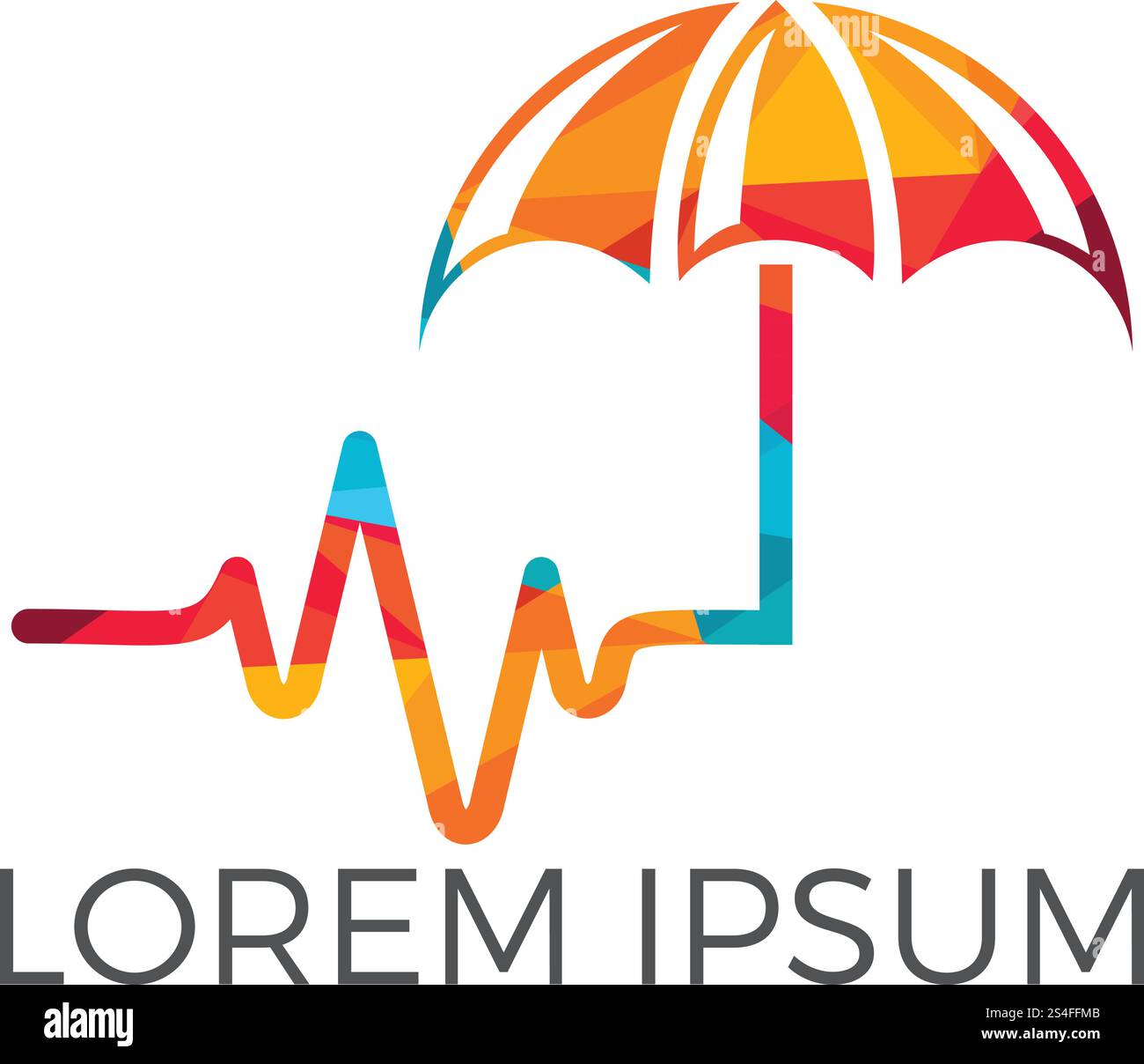 Pulse and umbrella logo design. Medical insurance vector logo concept ...