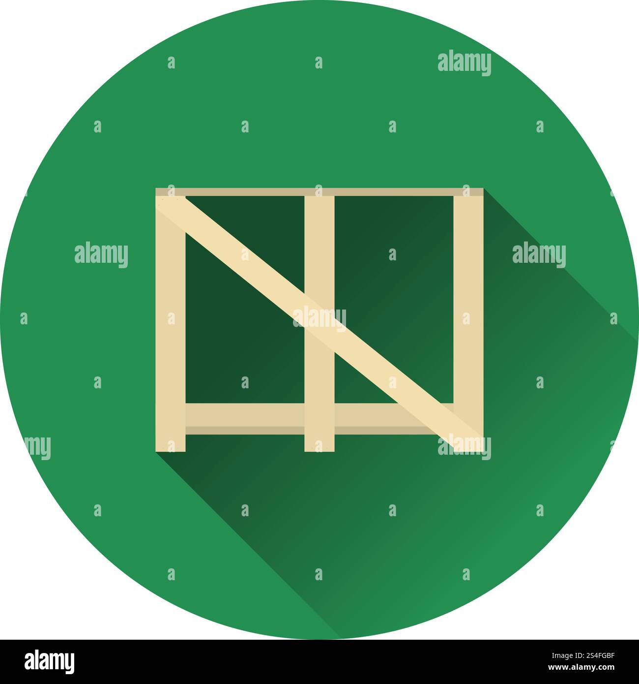 Wood lathing for fragile goods. Logistic concept icon. Flat color with ...