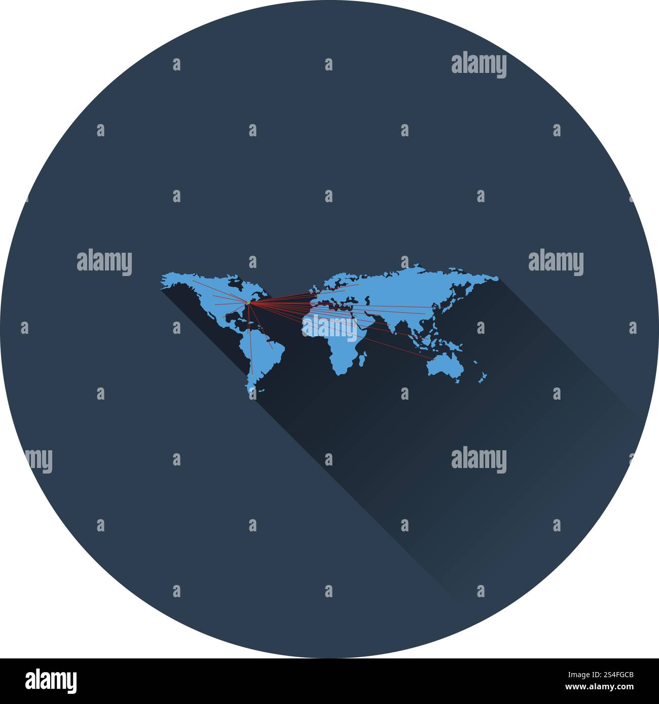 Map with directions to all part of the World. Logistic concept icon ...