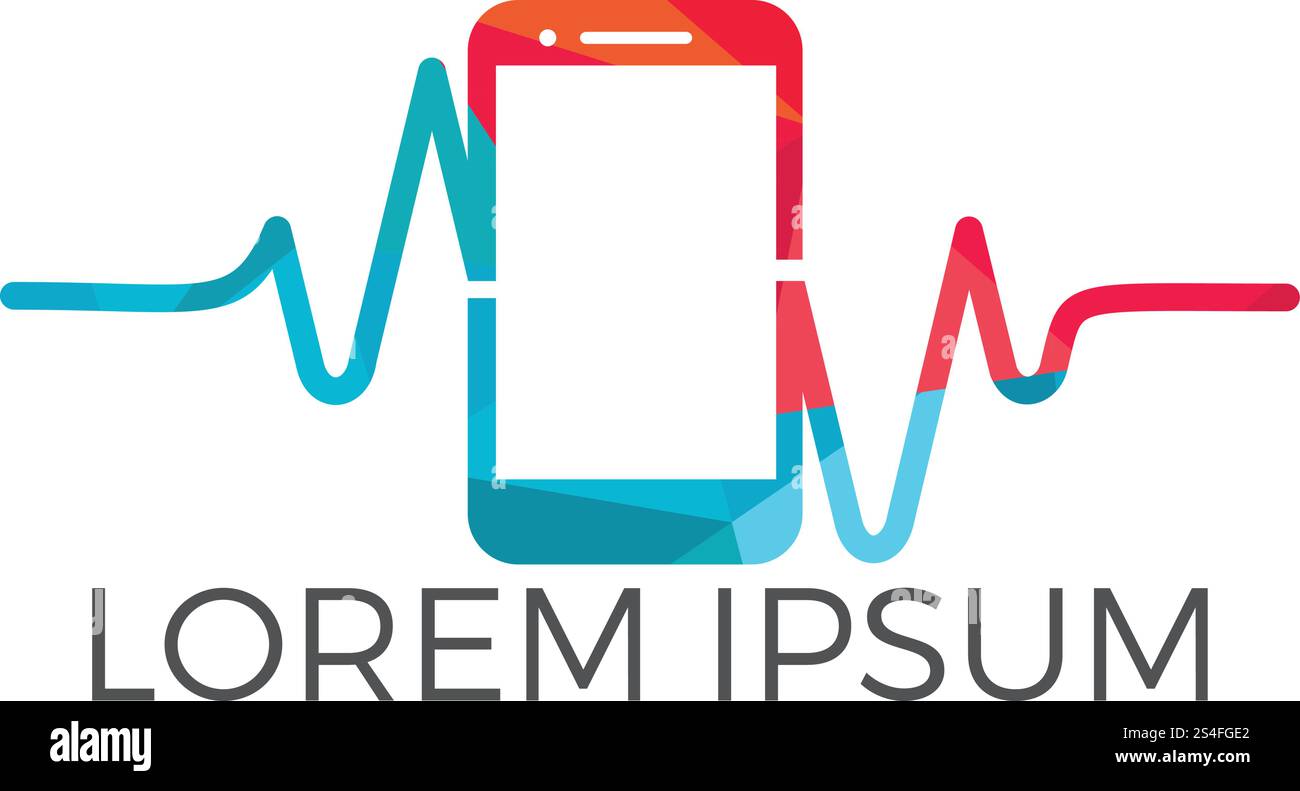 Mobile Pulse Logo Vector Design. Mobile Health Logo designs vector ...