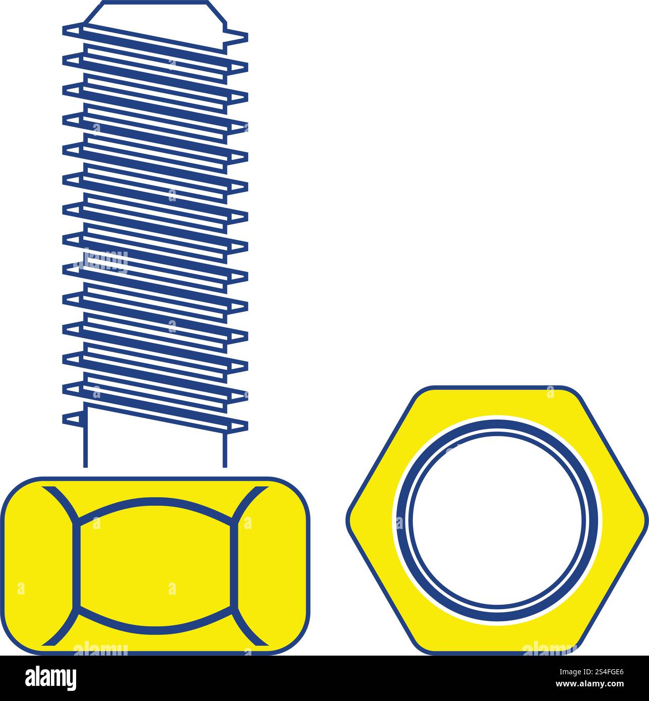 Icon bolt nut thin Cut Out Stock Images & Pictures - Alamy