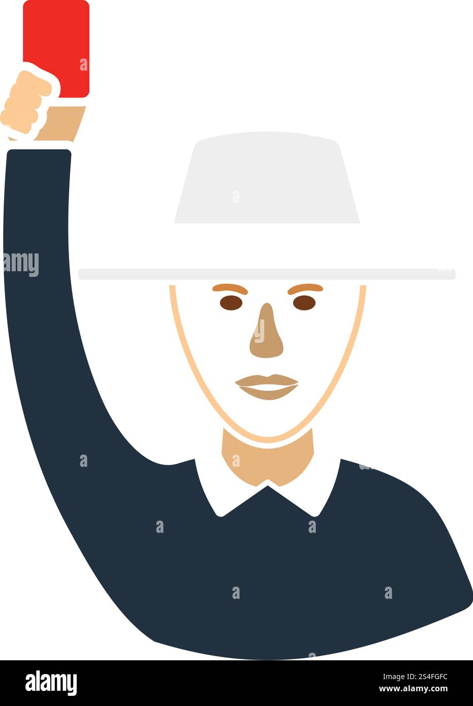 Cricket umpire with hand holding card icon. Flat color stencil design ...