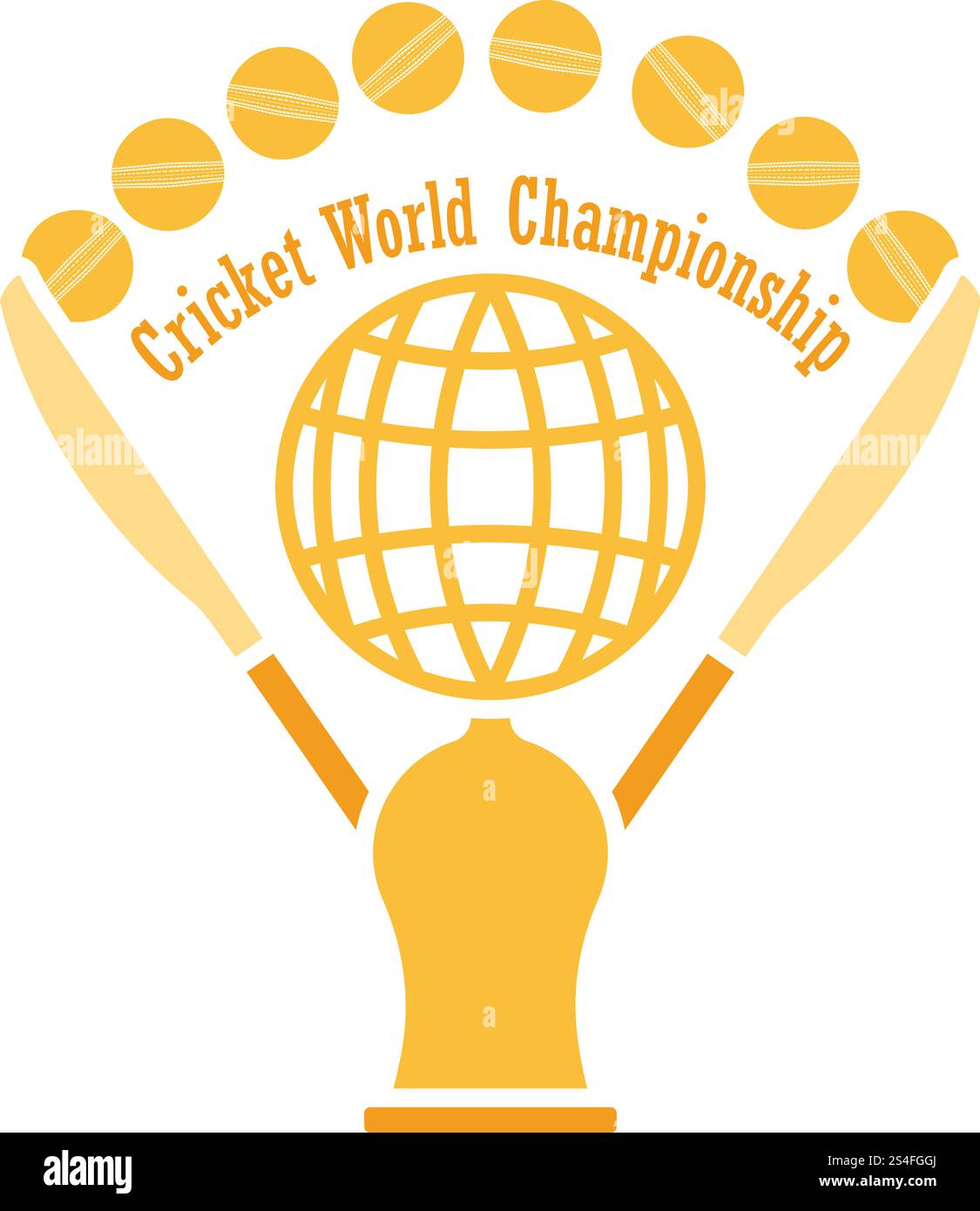 Cricket cup icon. Flat color stencil design. Vector illustration Stock ...