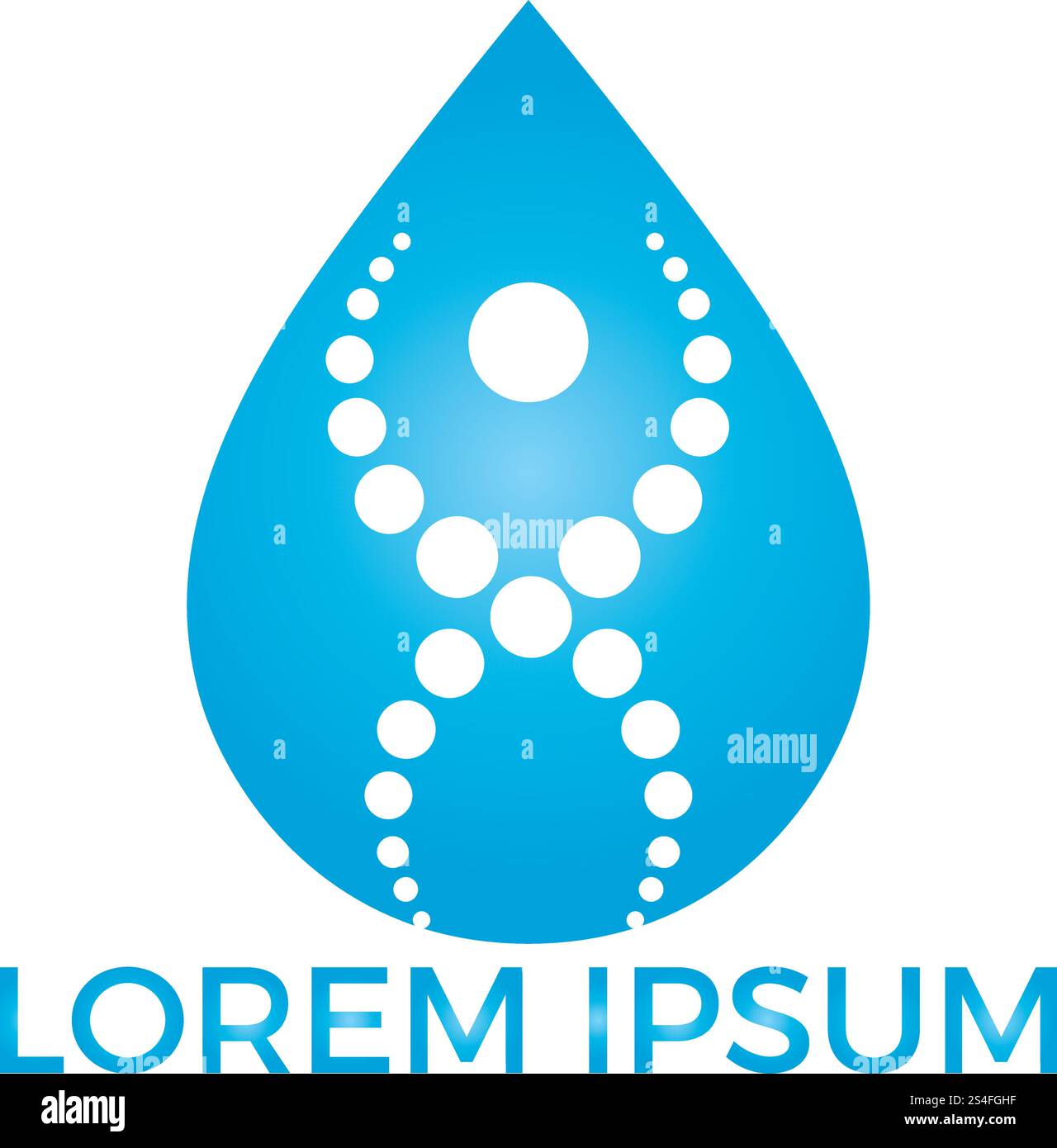 Water drop and human DNA molecules logo design. Abstract Human DNA ...
