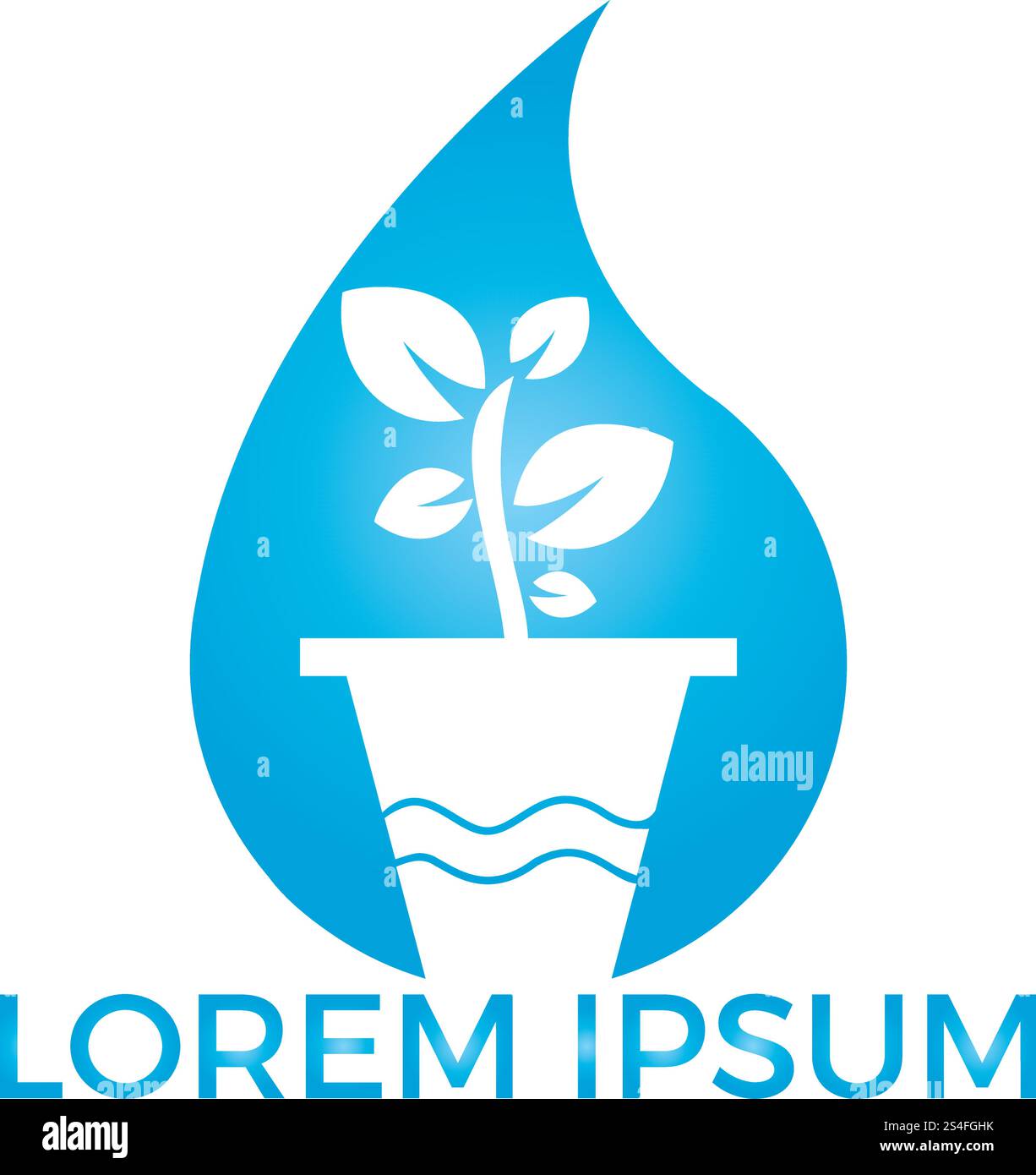 Water drop and Flower pot logo. Plant growth vector logo design Stock ...