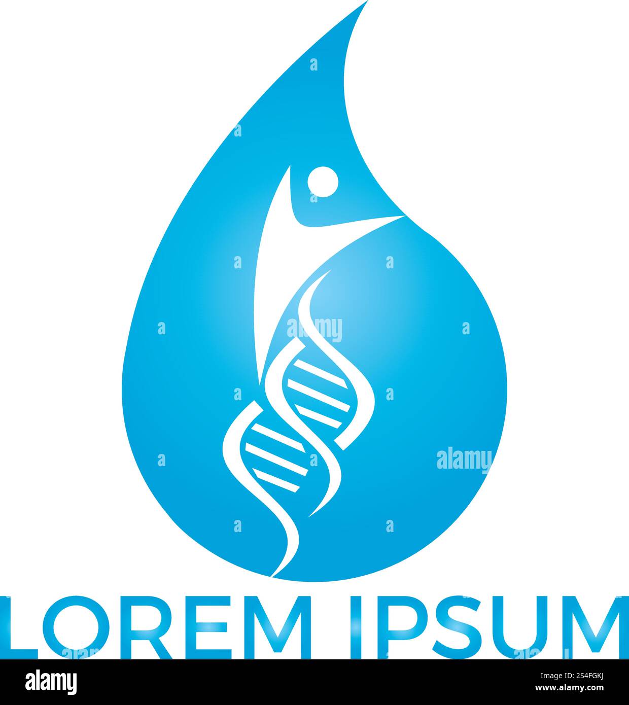 Water drop and human DNA molecules logo design. Abstract Human DNA ...