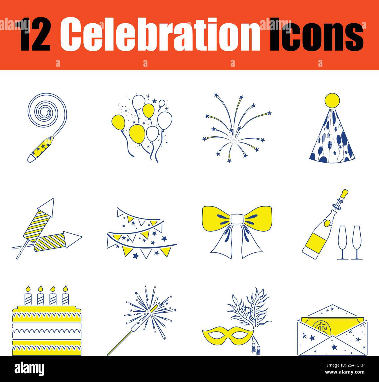 Party icon set. Thin line design. Vector illustration Stock Vector ...
