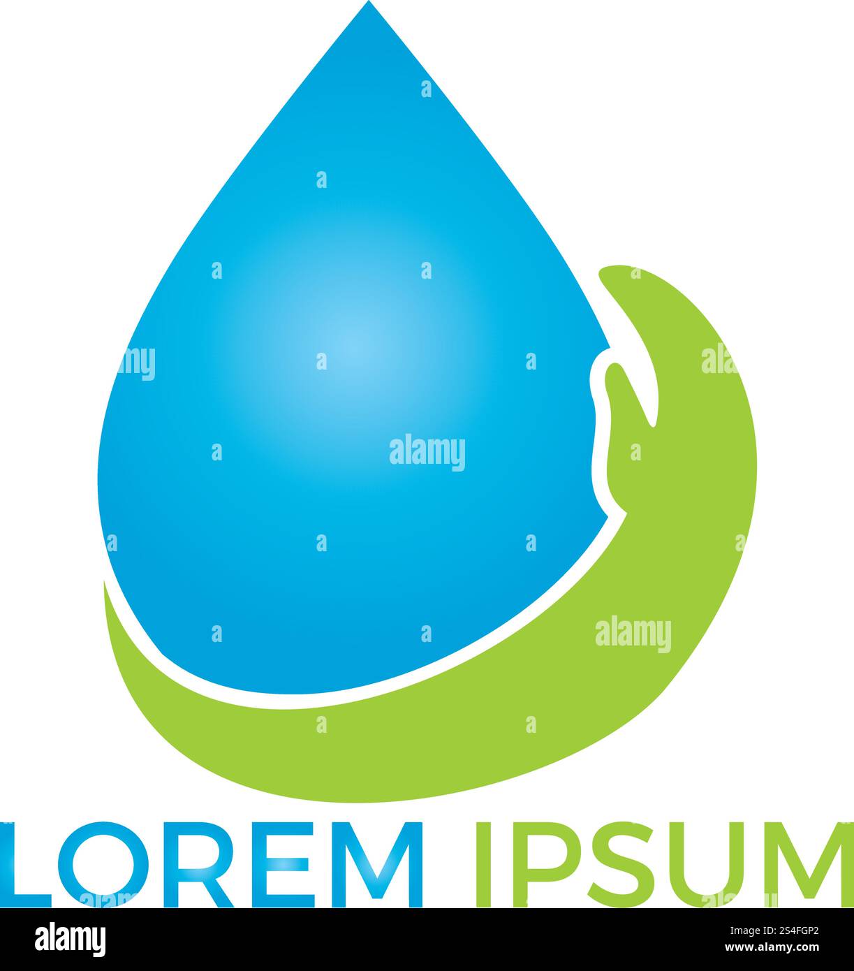 Water drop with human hand vector logo design. Save water symbol. World ...