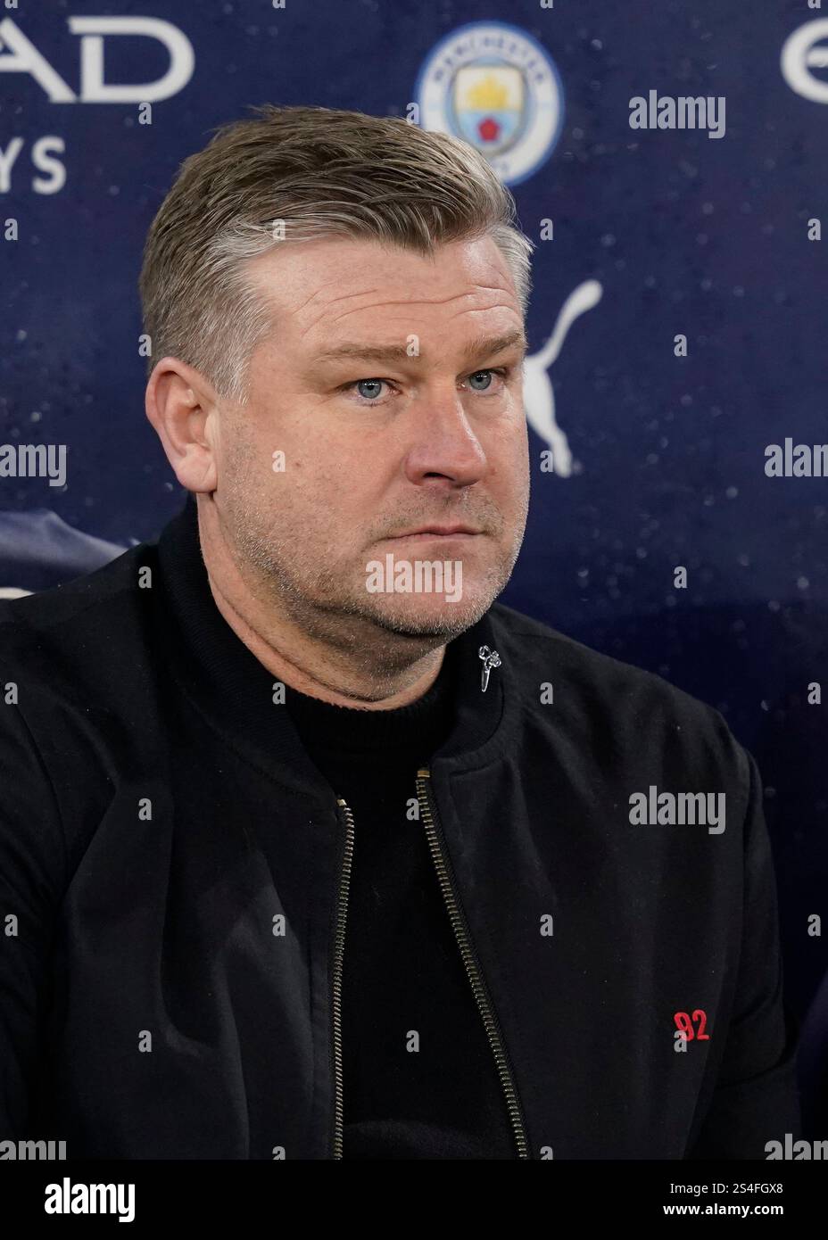 Manchester, UK. 11th Jan, 2025. Karl Robinson manager of Salford City ...