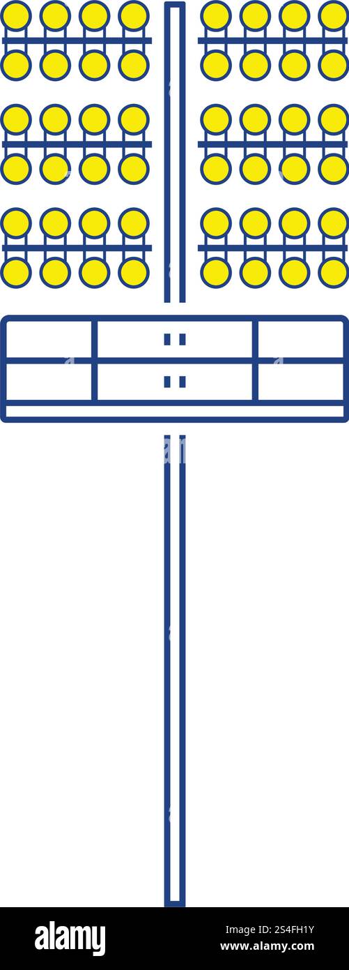 Icon of football light mast. Thin line design. Vector illustration ...