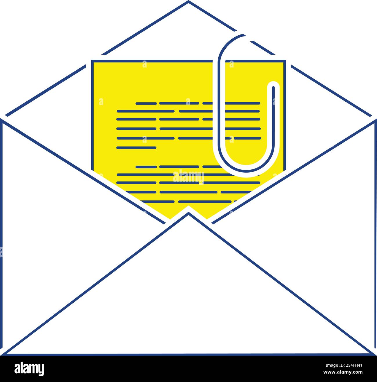 Mail with attachment icon. Thin line design. Vector illustration Stock ...