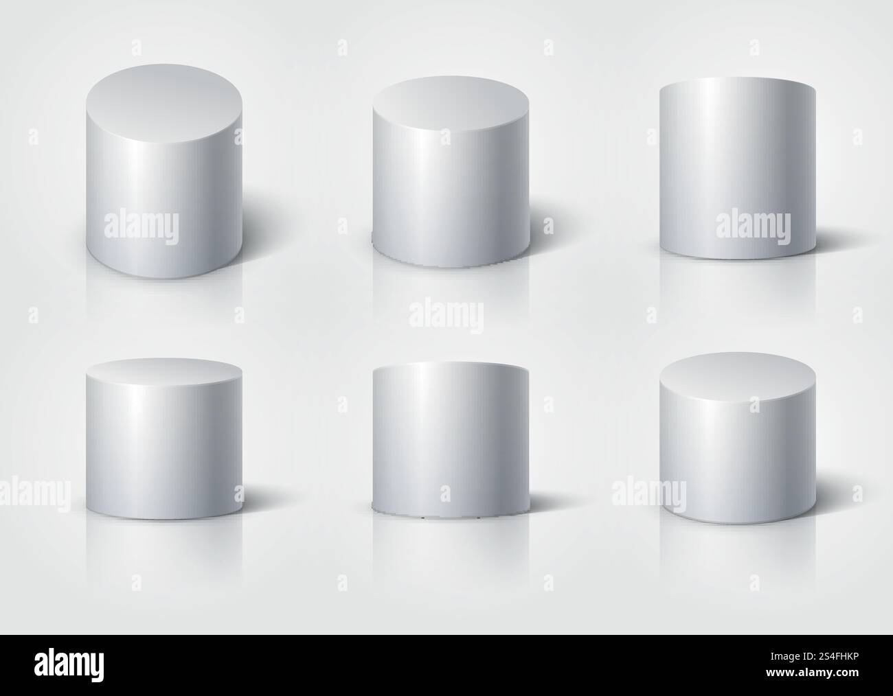 White realistic cylinder, empty stand round podium isolated. 3d ...