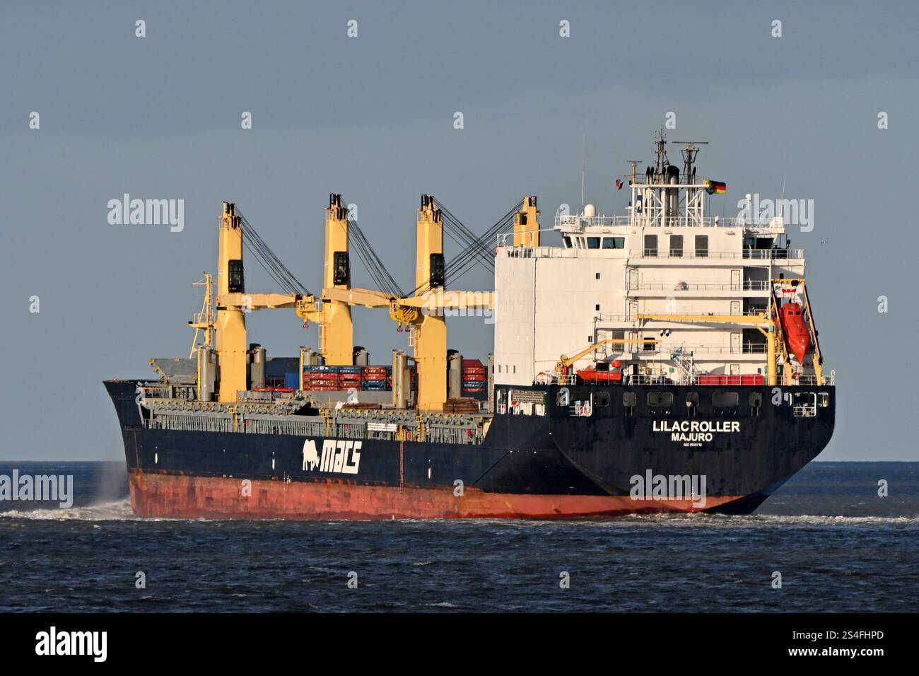 General Cargo Ship LILAC ROLLER off Cuxhaven Stock Photo - Alamy