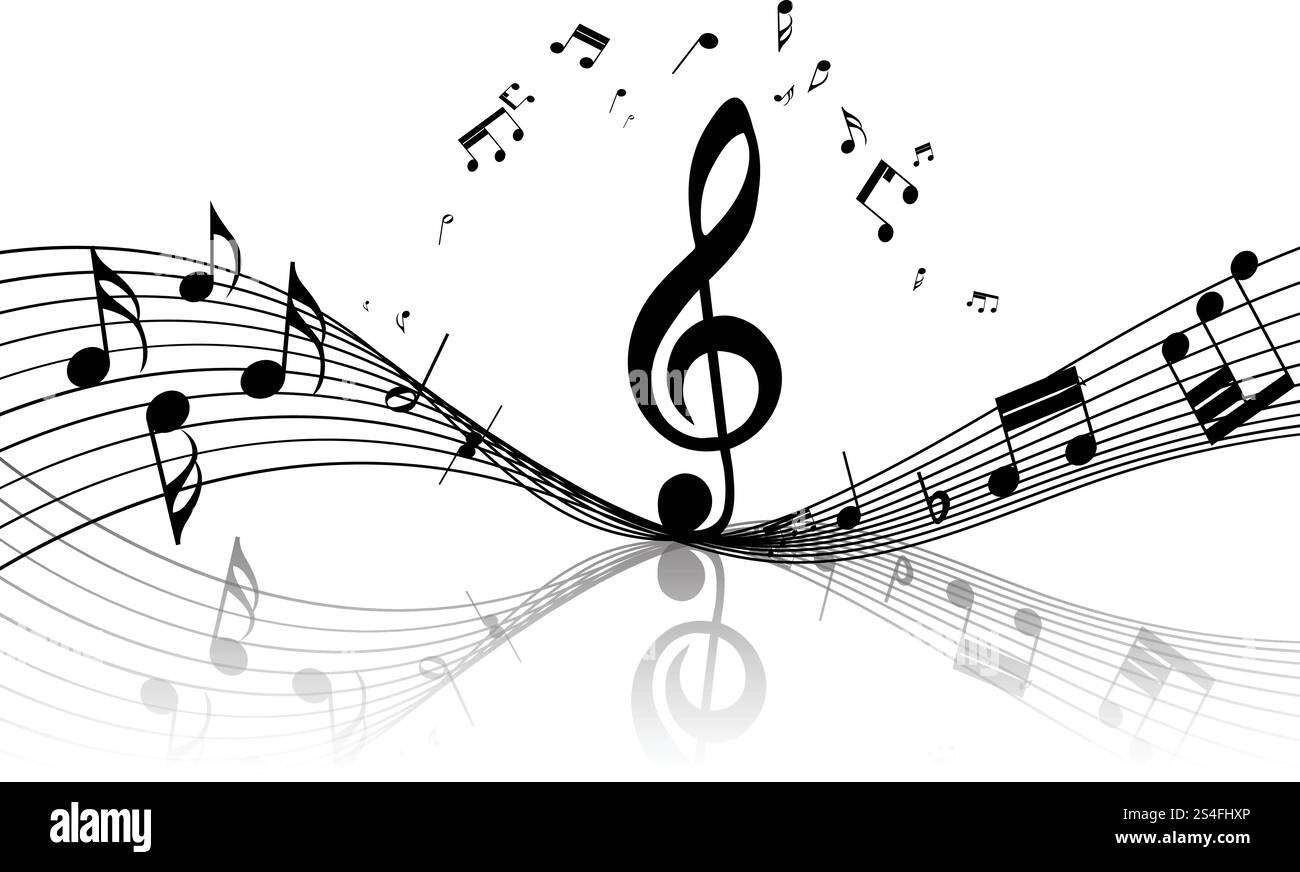 Musical note staff. EPS 10 vector illustration with transparency Stock ...