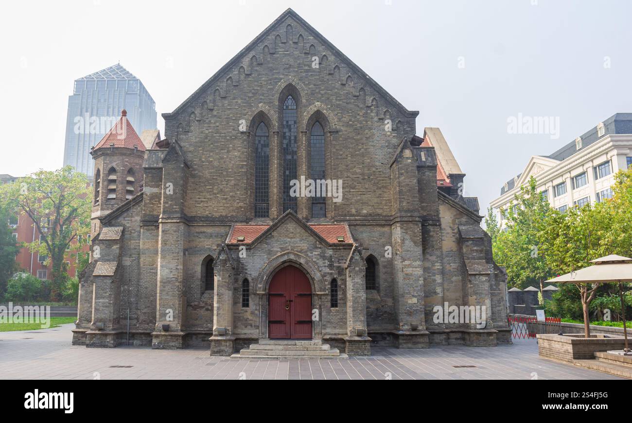 Front facade of the Anglican church in Tianjin, China Stock Photo - Alamy