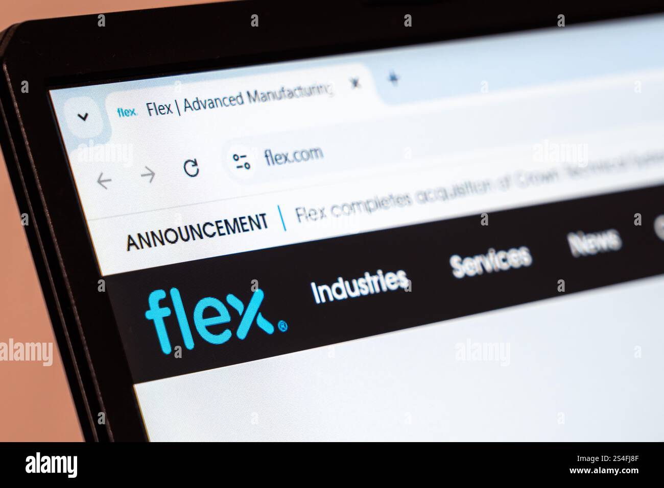 New York, USA - January 10, 2025: Flex website highlighting advanced ...