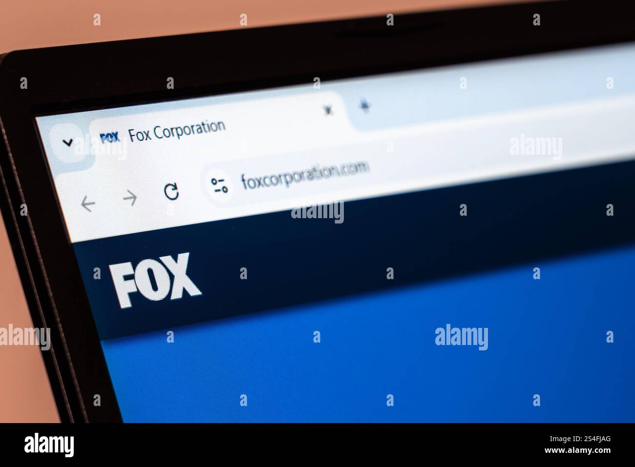 New York, USA - January 10, 2025: Fox Corporation website featuring ...