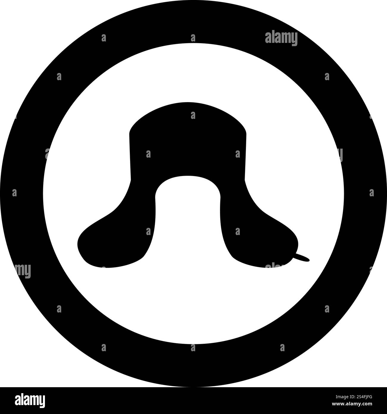 Earflapped fur hat Ushanka russion hatwear icon black color vector in ...