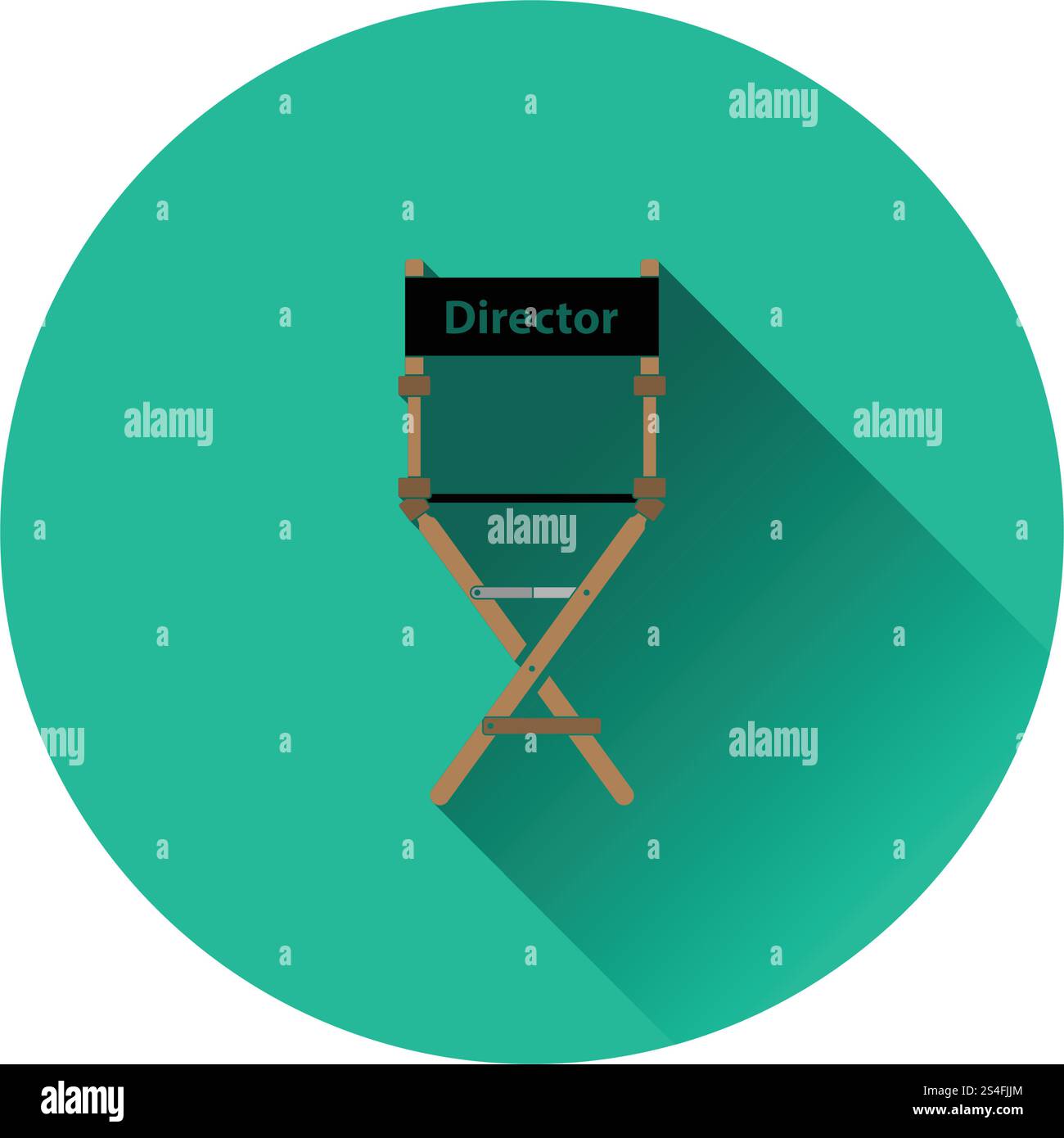 Director chair icon on gray background, round shadow. Vector ...
